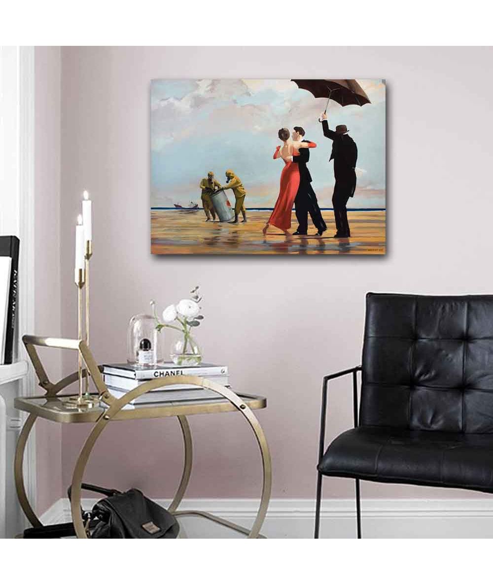 Obraz na płótnie Banksy Vettriano Beach Rescue (Toxic beach) - Grafiki ...