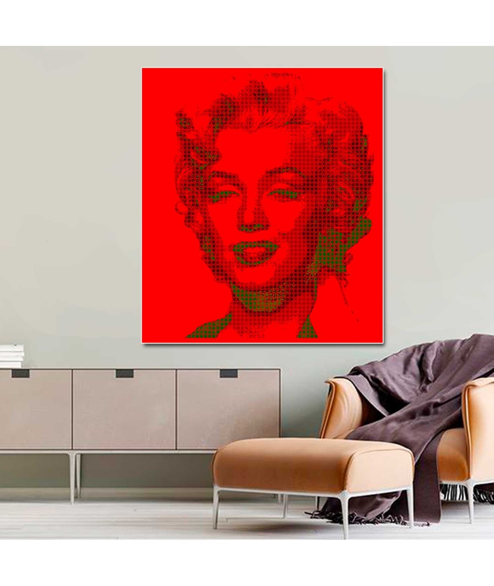 czerwony obraz, twarz merlin monroe na canvasie • GRAFIKIOBRAZY.PL ...